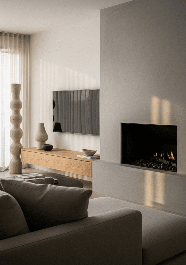 How To Design A Fireplace TV Wall That Feels Balanced And Chic - Next ...
